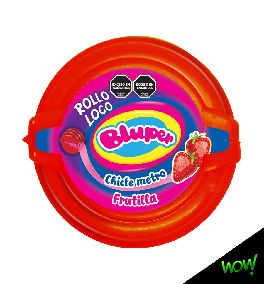 WOWCO | Chicle Metro Rollo Loco - Chicle Metrico Frutilla